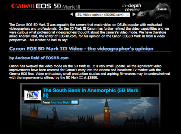 EOSHD.com - Filmmaking Gear and Camera Reviews - Camera reviews for ...